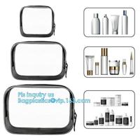 China cusotm logo rope handle clear pvc bag with zipper, handle transparent cosmetic bag, k Make Up Travel Bag, Organize for sale