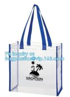 China Promo PVC Plastic Shopping Handle Bag, Handling clear pvc blanket bags, handle reusable clear vinyl pvc cosmetic bags fo for sale