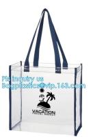 China Promo PVC Plastic Shopping Handle Bag, Handling clear pvc blanket bags, handle reusable clear vinyl pvc cosmetic bags fo for sale