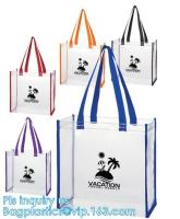 China Promo PVC Plastic Shopping Handle Bag, Handling clear pvc blanket bags, handle reusable clear vinyl pvc cosmetic bags fo for sale