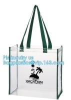 China Promo PVC Plastic Shopping Handle Bag, Handling clear pvc blanket bags, handle reusable clear vinyl pvc cosmetic bags fo for sale