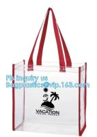 China Promo PVC Plastic Shopping Handle Bag, Handling clear pvc blanket bags, handle reusable clear vinyl pvc cosmetic bags fo for sale
