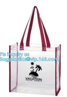 China Promo PVC Plastic Shopping Handle Bag, Handling clear pvc blanket bags, handle reusable clear vinyl pvc cosmetic bags fo for sale