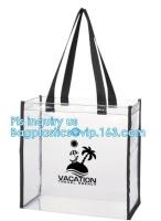 China Promo PVC Plastic Shopping Handle Bag, Handling clear pvc blanket bags, handle reusable clear vinyl pvc cosmetic bags fo for sale