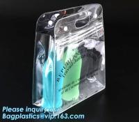 China Vinyl Pvc Zipper Heavy Duty Clear Plastic Bags With Handles, Eco-friendly Clear PVC Wine Ice Bag / pvc wine gift ice bag for sale