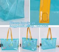China PVC and non woven zippered apparel packaging bag, gift package bag with handle, bags with zipper and sewn handle, carry for sale