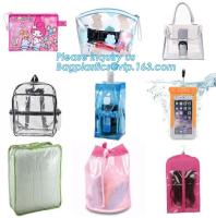 China Waterproof customized folding pvc bag clear cosmetic bag with zipper, custom logo print shopping pvc plastic bag, tote for sale