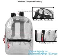 China High School Pvc Backpack Bag In Bag In America With Cosmetic Bag, Clear pvc backpack, clear plastic bags, clear backpack for sale