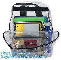 China High School Pvc Backpack Bag In Bag In America With Cosmetic Bag, Clear pvc backpack, clear plastic bags, clear backpack for sale