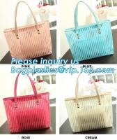China Shoulder Tote Pouch Clear PVC Beach Bag With Interior Pocket, jelly pvc women big design handbag shoulder sling bag of l for sale