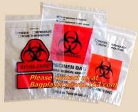 China PE Biohazard Bag with zip,plastic biohazard zipper lock bag, Kangaroo Zipper Bag with Pocket made in China, testing bags for sale