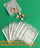 China Medical First Aid Kit Empty Bag, medical pill zip lock bag, resealable medical exit bag with k for tobacco packs for sale