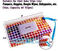China reusable baby tissue pouch plastic EVA travel wet wipe container bag, UV Printed Zip Top Travel Plastic EVA Baby Tissue for sale