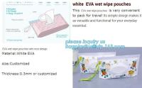 China Eco-friendly reusable custom printed zipper top plastic EVA wet wipe, Cheap Custom Plastic packaging bag baby eva tissue for sale