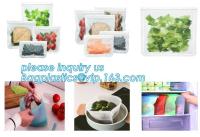 China Food Grade Leakproof Fresh Large Zipper Freezer Reusable Silicone Food Preservation Storage Bags With Bagplastic for sale