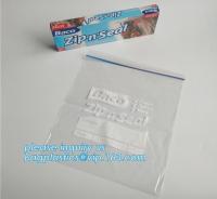 China double transparent plastic zip lock bag for fresh food fruit vegetable bread sandwich packing, gallon, quart, fold top for sale