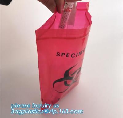 China BioHazard Zip Lock Medical Specimen Bags, LDPE Biohazard Specimen k Bag For Laboratory, Lab Bags /Specimen Bags/zi for sale