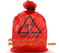 China Extra large capacity biohazard drawtape trash bag interleaf coreless roll plastic hospital garbage bag, Medical Disposab for sale
