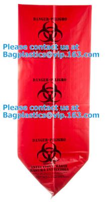 China Extra large capacity biohazard drawtape trash bag interleaf coreless roll plastic hospital garbage bag, Medical Disposab for sale