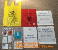 China LDPE drawstring type biohazard waste garbage bag, HDPE drawstring type biohazard waste garbage bag, isolation infectious for sale
