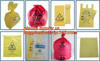 China LDPE drawstring type biohazard waste garbage bag, HDPE drawstring type biohazard waste garbage bag, isolation infectious for sale