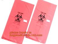 China Durable plastic Biohazard Bags for medical waste, biohazard specimen transport poly bag, hazardous waste yellow plastic for sale