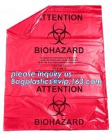 China Biohazard infectious plastic waste bags Dustbin liners, PE biohazard eco bag, Biohazard Bags for medical waste use, pac for sale