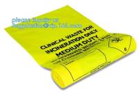 China Heavy Duty Dustbin liner Plastic biohazard infectious waste, Biohazard Garbage Bag for Medication, biohazard on roll cus for sale