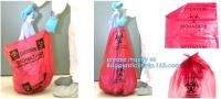 China Plastic biohazard infectious waste Dustbin liner, Autoclave Biohazard Bags, High density PE drawstring garbage bag bioha for sale