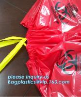 China Plastic biohazard infectious waste Dustbin liner, Autoclave Biohazard Bags, High density PE drawstring garbage bag bioha for sale