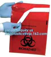 China medical garbage bag in roll medical biohazard plastic bag, Biohazard resealable specimen bag,bag for laboratory, bagease for sale