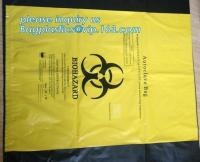 China Biohazard medical waste bag yellow plastic draw tape bag, promotional medical bags, madical biohazard bags, bagplastics for sale