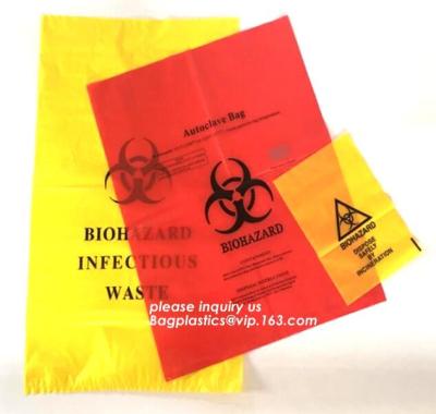 China Biohazard Bag Linear Low Density, Red Isolation Infectious Waste Bag, Zip-Closure Biohazard Specimen Bags, bagplastics for sale