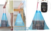 China Disposable biohazard infectious plastic drawstring medical waste bag, Promotional mini biohazard drawstring packaging ba for sale