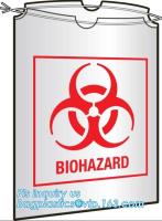 China Disposable biohazard infectious plastic drawstring medical waste bag, Promotional mini biohazard drawstring packaging ba for sale