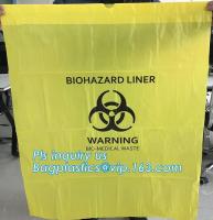 China Disposable biohazard infectious plastic drawstring medical waste bag, Promotional mini biohazard drawstring packaging ba for sale