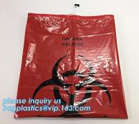 China Extra large capacity biohazard drawtape trash bag interleaf coreless roll plastic garbage bag for hospital use, DRAWSTAP for sale