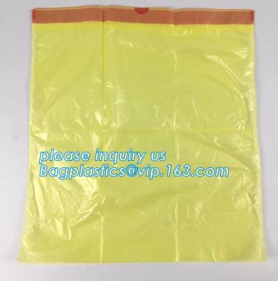 China Extra large capacity biohazard drawtape trash bag interleaf coreless roll plastic garbage bag for hospital use, DRAWSTAP for sale
