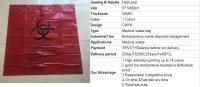 China Adhensive tape bag, self seal bagsYellow/red/black biohazard infectious/medical waste bag/liner with drawcord/drawstring for sale