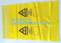 China Adhensive tape bag, self seal bagsYellow/red/black biohazard infectious/medical waste bag/liner with drawcord/drawstring for sale