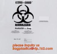 China biodegradable biohazard bag/Recycled garbage bag, Polyethylene Biohazard Printed Clear Plastic k Specimen Bags Wit for sale