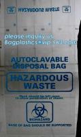 China 60 micron clear LDPE plastic cotton draw string garbage biohazard bag, Custom printed compostable flat on roll trash bag for sale