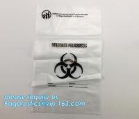 China biodegradable biohazard bag/Recycled garbage bag, Polyethylene Biohazard Printed Clear Plastic k Specimen Bags Wit for sale