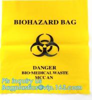 China Custom Printed Yellow Biohazard Compost Disposal Plastic Biodegradable Yard Medical Waste Bag, bagplastics, bagease, pac for sale