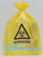 China biohazard plastic waste bags clinical disposal bags in yellow color, heavy duty red medical biohazard garbage trash bags for sale