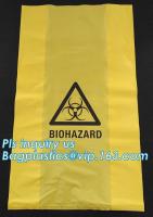 China biohazard plastic waste bags clinical disposal bags in yellow color, heavy duty red medical biohazard garbage trash bags for sale