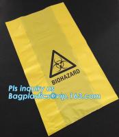 China biohazard plastic waste bags clinical disposal bags in yellow color, heavy duty red medical biohazard garbage trash bags for sale