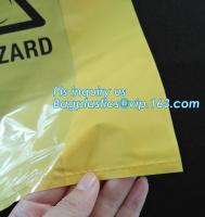 China biohazard plastic waste bags clinical disposal bags in yellow color, heavy duty red medical biohazard garbage trash bags for sale