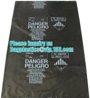 China Building industry use plastic LDPE material thick and large reusable asbestos printed bags for garbage, bagplastics, bag for sale
