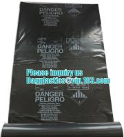China high quality hazardous waste yellow plastic bag asbestos garbage bag, Asbestos remove bag, asbestos waste bags, asbesto for sale